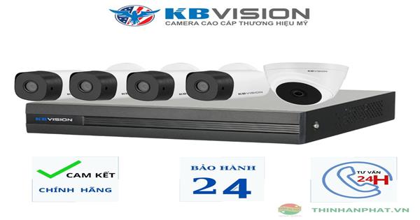 TRỌN BỘ 5 CAMERA KBVISION FULL HD 1 TRONG NHÀ 4 NGOÀI TRỜI