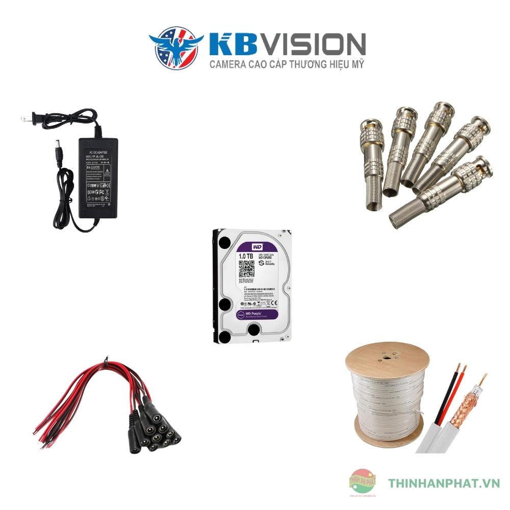 TRỌN BỘ 4 CAMERA KBVISION FULL HD 3 TRONG NHÀ 1 NGOÀI TRỜI